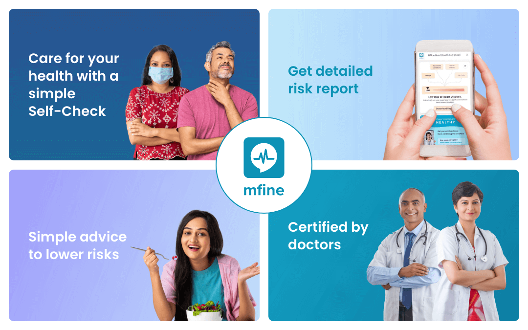 Self-Checks|Chat-Based Questions|Health Risk Score|Doctor’s Advice|MFine